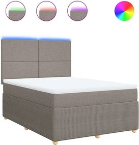Box spring postel s matrací taupe 140x190 cm textil 3294348