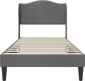 Rám postele s čelo Tmavě šedá 90 x 190 cm Samet 3414692