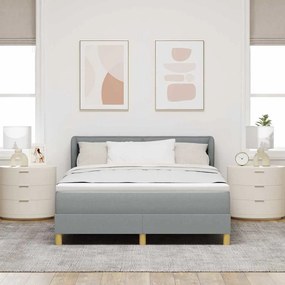 Postel s boxspringem s matrací Světle šedá 140 x 190 cm textil 3340143