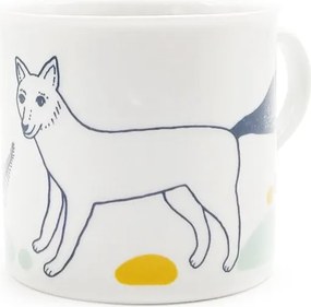 Porcelánový hrnek Liška na výzvědách, 250 ml – s autorským motivem lišky, český design