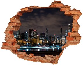 Wallmuralia Fototapeta díra na zeď 3D Chicago noc 90x70 cm