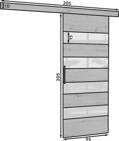 ADRK Furniture Posuvné nástěnné dveře MILOU 96