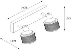 Lucide 77980/02/30 - Bodové svítidlo RAFA 2xE14/40W/230V černá/bronz