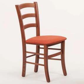 Židle VENEZIA s čalouněným sedákem ořech LUX terracotta 10