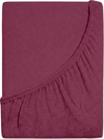 Froté prostěradlo do dětské postýlky PREMIUM 60x120 cm vínové