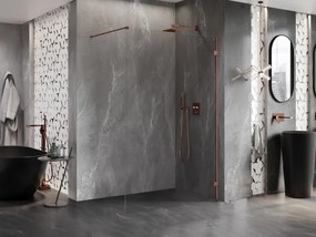 Mexen Lunar sprchová stěna pravá 110 x 200 cm, 8mm čiré sklo, růžové zlato, 830-110-000-60-00-P