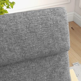HOMCOM Relaxační křeslo polohovatelné s polštářem Otočná židle jídelní židle vzhled lnu tmavě šedá bříza 66,5x80x99cm do obývacího pokoje | Aosom.de