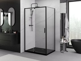 Mexen Exo sprchový kout otevíratelný 125 x 75 cm, transparentní, černý - 819-125-075-70-00