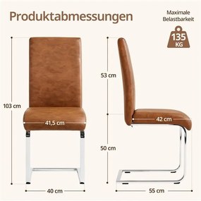 Sada 2 ks – Jídelní židle Yaheetech – rustikální hnědá (267709202950)