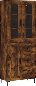 Skříň highboard kouřový dub 69,5 x 34 x 180 cm kompozitní dřevo 3198662