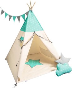 lovel.cz Dětský stan teepee Star - Mint