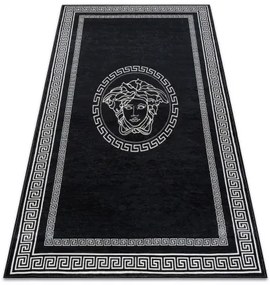 Dywany Luszczow Kusový koberec ANDRE pratelný 2031 vzor rámu medúza řecký protiskluz, černá bílá Rozměr koberce: 160 x 220 cm