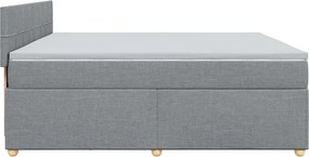 Box spring postel s matrací světle šedá 200 x 200 cm textil 3289087