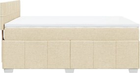 Box spring postel s matrací krémová 140x200 cm textil 3287096