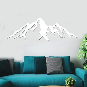 Dřevěný obraz Horské vrcholky Rozměry (cm): 40x13, Barevný vzor: Bílá