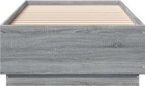 Rám postele s LED osvětlením šedý sonoma 100 x 200 cm kompozit 3209630