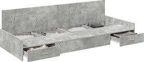 Rám postele s čelo Betonově šedá 90 x 190 cm Kompozitní dřevo 3335248