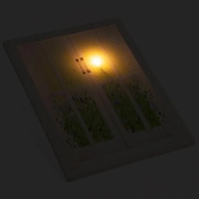 86800 Nástěnná malba slunce za oknem, 1 LED, 30 x 40 cm