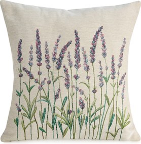 GOBELÍNOVÝ DEKORAČNÍ POVLAK NA POLŠTÁŘ LAVENDER2 45X45 CM VZOROVANÁ