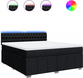 Box spring postel s matrací černá 180x200 cm textil 3289456