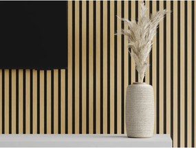 Mexen Lam-F, akustické stěnové lamely 275 × 30 cm, plstěný podklad 8 mm, technická dýha, dub zlatavý, S105-275307-3015-003