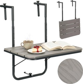 Závěsný balkónový stůl Aretto 60 cm šedý