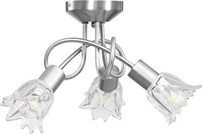 Stropní lampa průhledná skleněná stínidla 3 žárovky E14 tulipán 289227