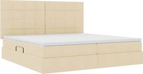 Postel s úložným prostorem a matrací Krémová 200 x 200 cm 3371806