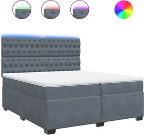 Box spring postel s matrací tmavě šedá 200x200 cm samet 3293309
