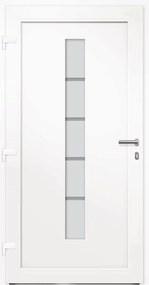 Vchodové dveře hliník a PVC bílé 100 x 210 cm 3056810