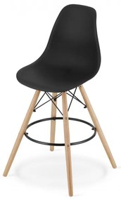 Set tří jídelních židlí LAMAL - černé (hnědé nohy) 3ks