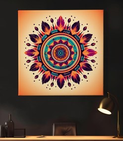 Obraz na plátně - Mandala ohnivý lapač FeelHappy.cz Velikost obrazu: 80 x 80 cm