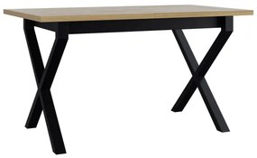 Rozkládací stůl Elarno 80 x 140/180 I, Barva dřeva: sonoma-L, Barvy nožiček: černý kov