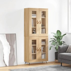 vidaXL Skříň highboard 69,5 x 34 x 180 cm kompozitní dřevo [3198255] Barva: šedá sonoma