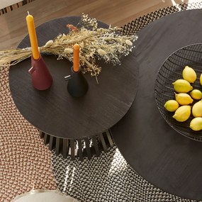 Černý dřevěný kulatý konferenční stolek Kave Home Jeanette 80 cm