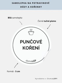 Samolepka na kořenky PUNČOVÉ KOŘENÍ bílá 5 cm tučné písmo