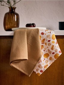 Sinsay - Bavlněné kuchyňské utěrky s podzimním motivem 2 pack - vícebarevná
