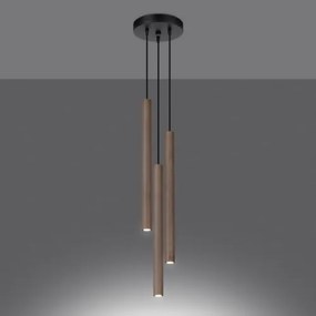 Závěsné svítidlo SOLLUX PASTELO 3P dřevo G9 3x8W bez žárovky SL.1268