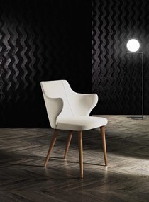 Max Home Židle s područkami Maddy vzorník tkaniny: crystal 06, nohy: kovové kónické NERO OPACO