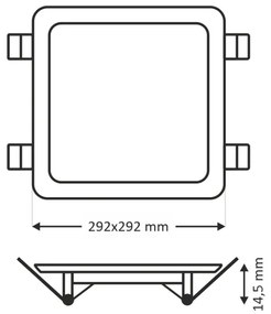 LED Podhledové svítidlo SQUARE LED/24W/230V 4200K 29,2x29,2 cm hnědá