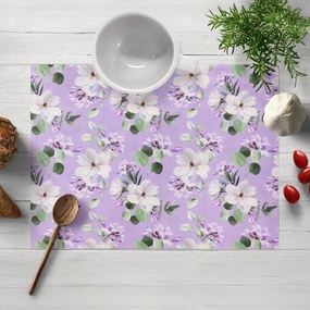 Biante Dekorační prostírání na stůl PML-044 Květy magnolie na fialovém 30x40 cm