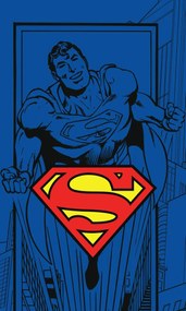 Carbotex Dětský ručník 30x50 Superman modré logo 6634 Hero dětská bavlněná silueta superhrdiny Super Man ručník na ruce