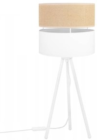 Stolní lampa JUTA, 1x jutové/bílé textilní stínítko, M, W