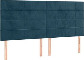 Čelo postele tmavě modré 160x5x118/128 cm sametové 3116390