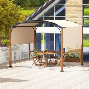 Costway Pergola se stahovací střechou Vodotěsná stabilní Zimní odolný altán