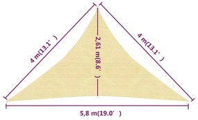 vidaXL Stínicí plachta 160 g/m² béžová 4 x 4 x 5,8 m HDPE