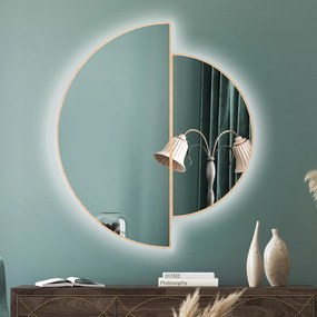 Zrcadlo Naseo Wood LED Rozměr: 130 x 140 cm