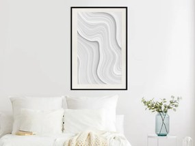 Plakát Sněhová jízda - šedá cesta s texturovanými liniemi v uměleckém vzoru