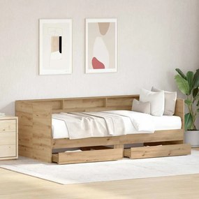 Daybed se zásuvkou Artisanový dub 100 x 200 cm Kompozitní dřevo 3333985