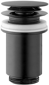 Omp tea Umyvadlová výpust 5/4“ click-clack velká zátka tl. max 80 mm čená mat 7533.370.5X